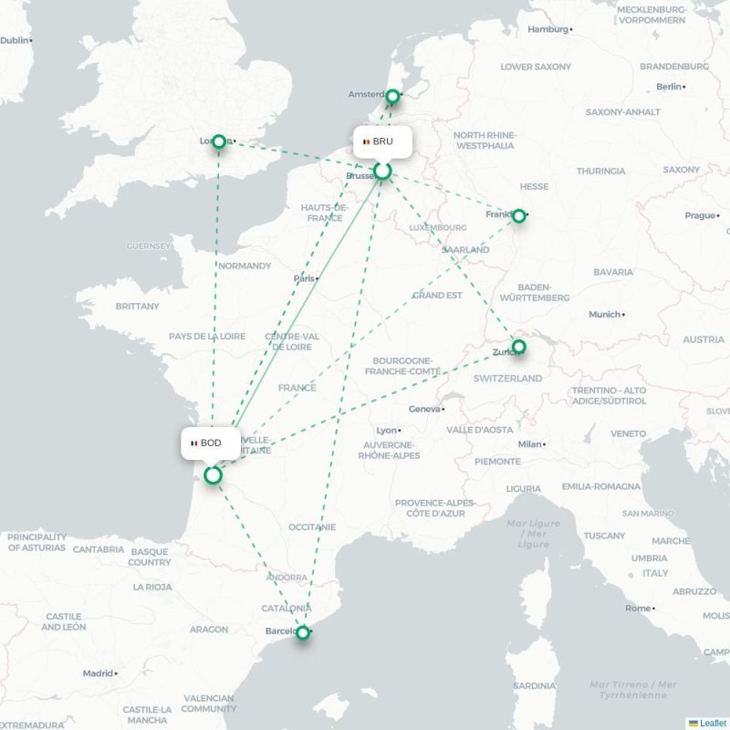Vluchten van Brussel naar Bordeaux – dienstregelingen & maatschappijen ...