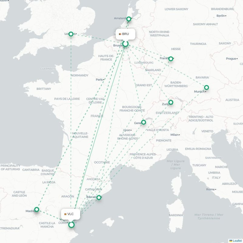 Vluchten van Brussel naar Valencia – dienstregelingen & maatschappijen ...