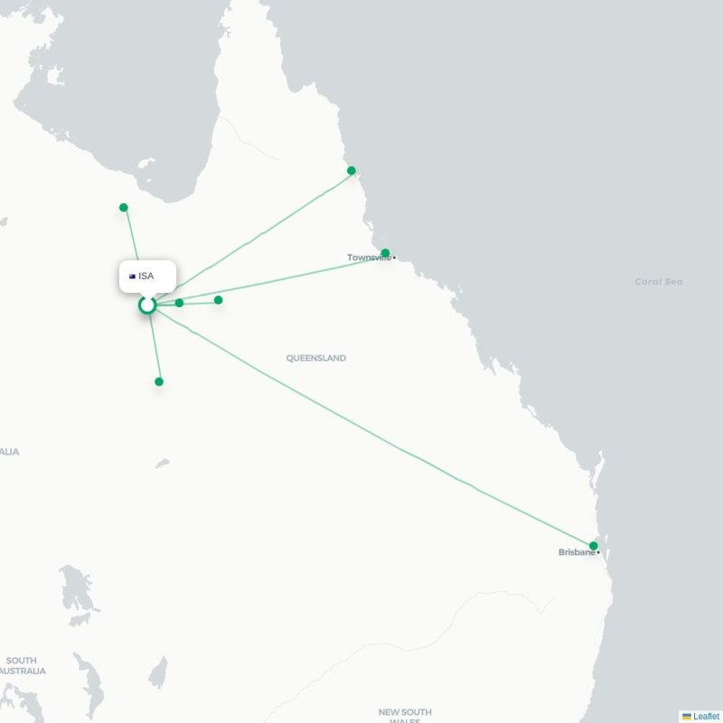 Direct (non-stop) flights from Mount Isa Airport (ISA) | eoob.com.au