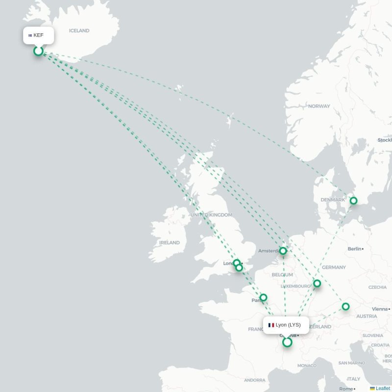 Vols de Reykjavik à Lyon – Horaires & compagnies aériennes | eoob.fr