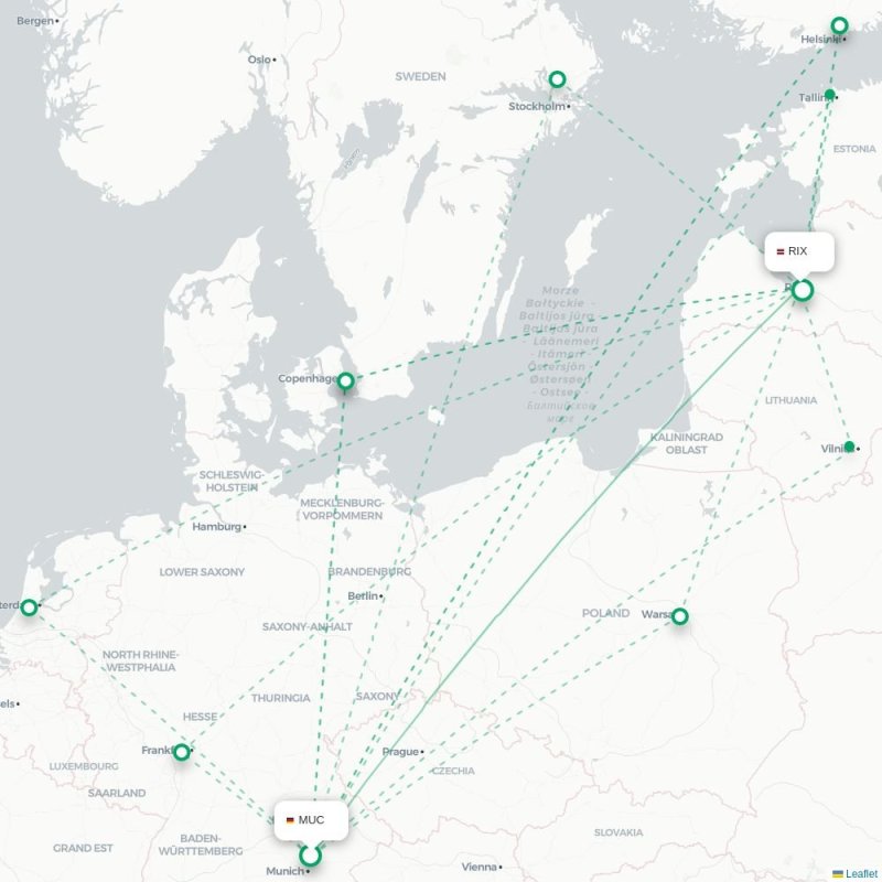 Flüge von München nach Riga – Flugpläne & Airlines | eoob.de