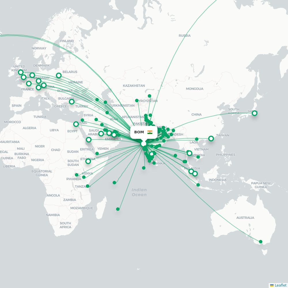 ムンバイ (BOM) 空港 情報・フライト・ステータス 情報 | eoob.jp