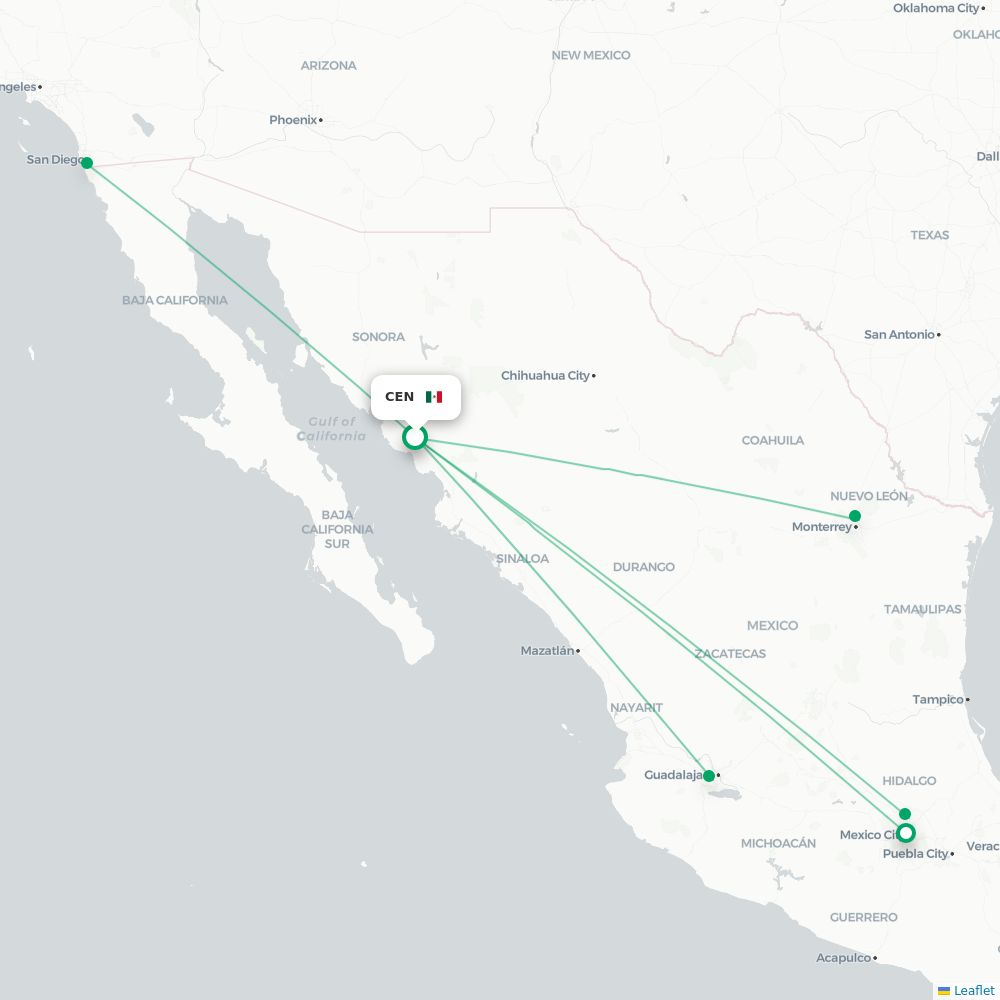 Mapa del aeropuerto Ciudad Obregon (CEN) | eoob.com.mx