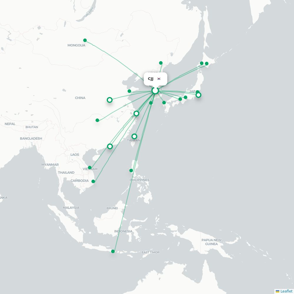 清州国際空港（CJJ）の空港地図を見る | eoob.jp