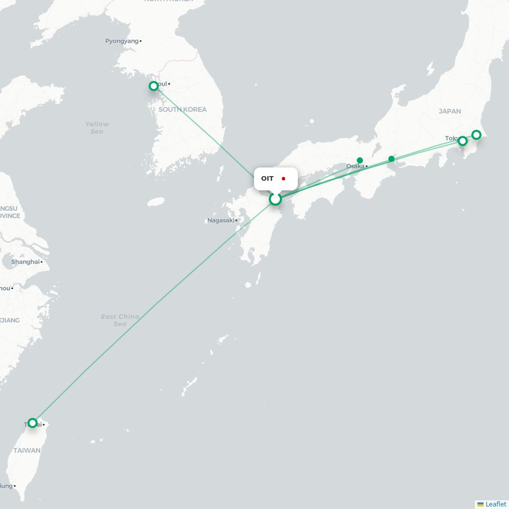 大分空港（OIT）の空港地図を見る | eoob.jp