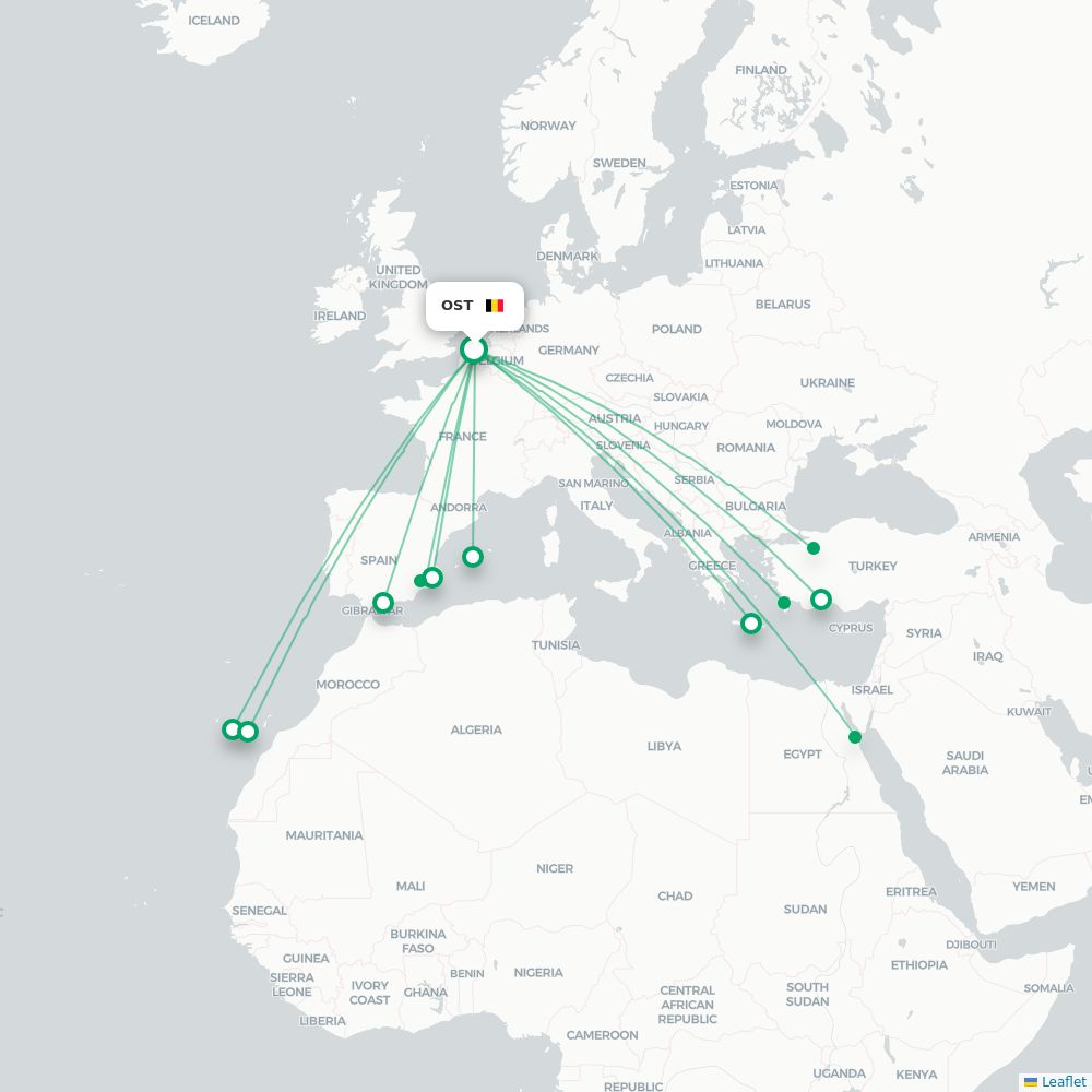 Oostende (OST) Luchthaven informatie, vluchten en status informatie ...