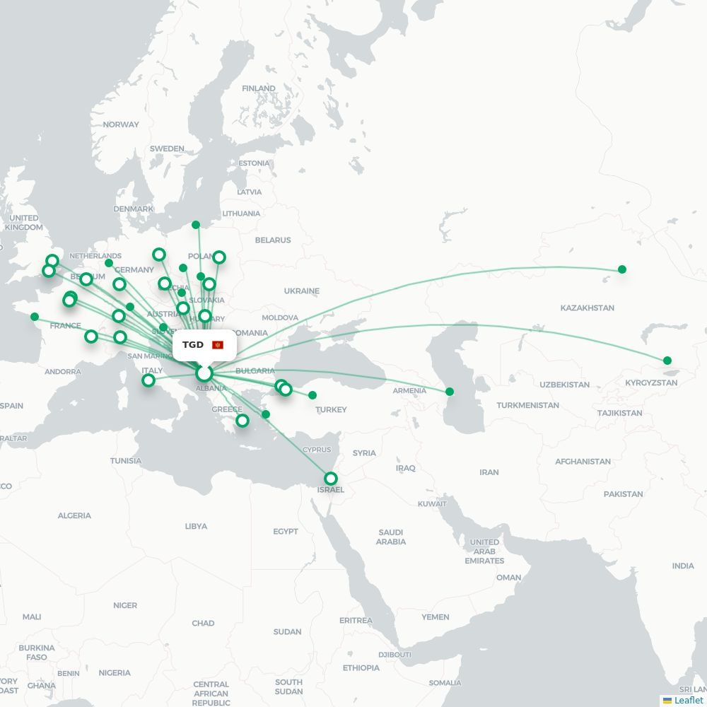 Voir carte de l’aéroport Aéroport de Podgorica (Titograd) (TGD) | eoob.fr