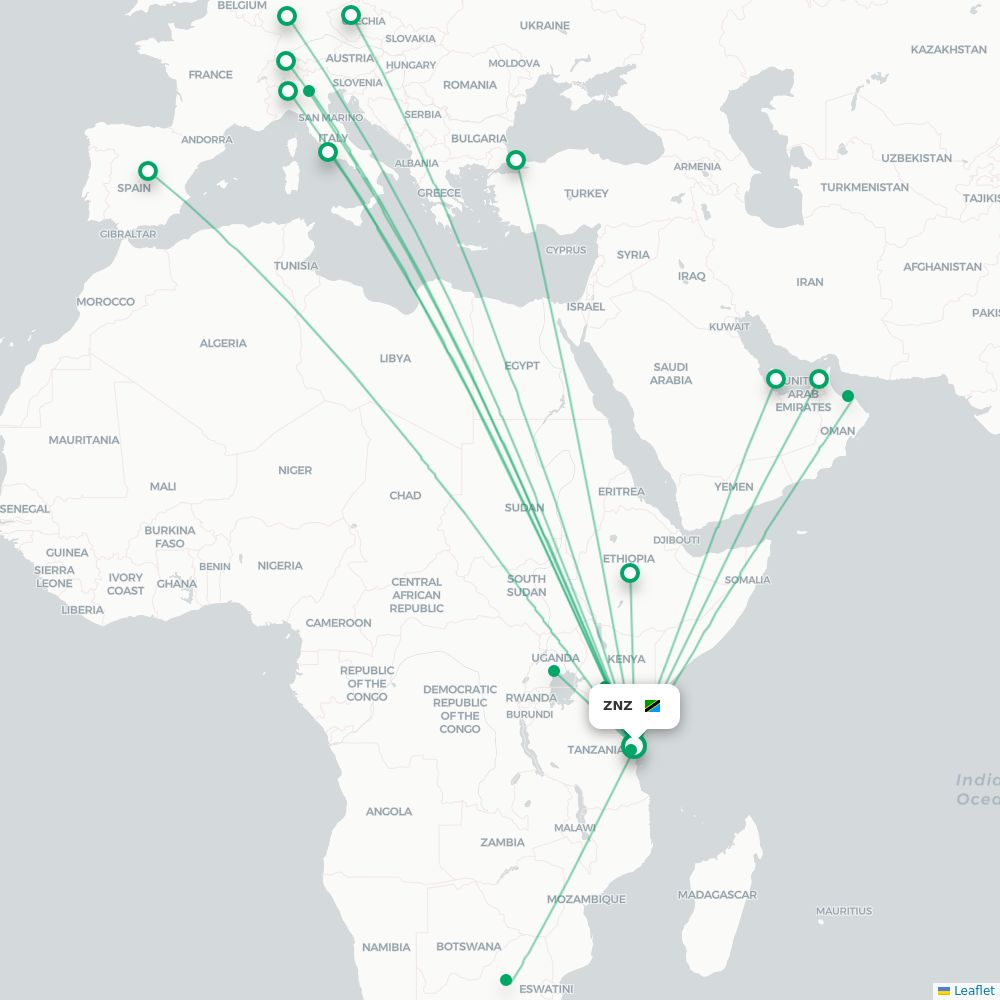 Voir carte de l’aéroport Zanzibar Intl (ZNZ) | eoob.fr